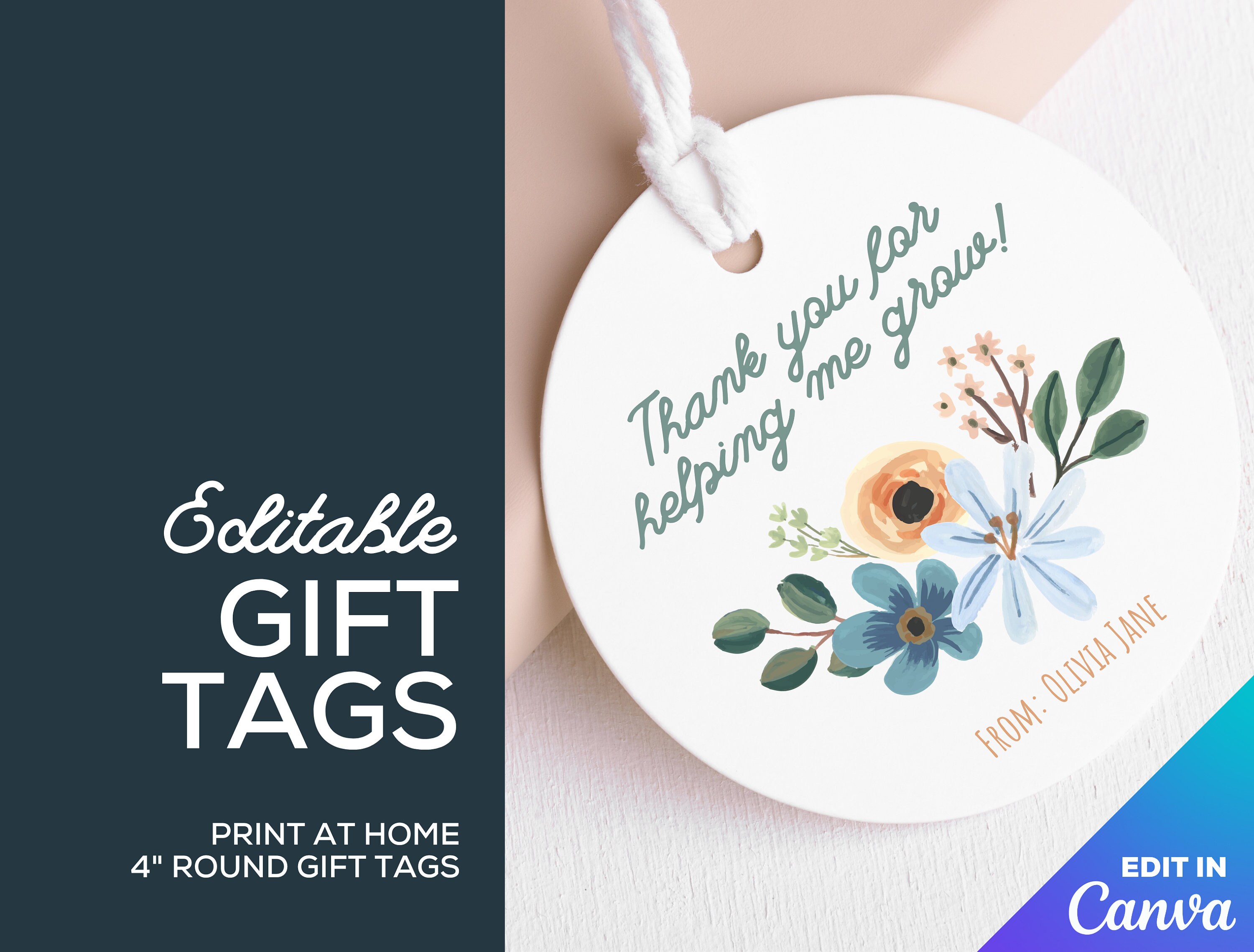 Teacher Appreciation Printable Gift & Treat Tags Editable Print at Home ...