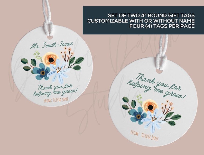 Teacher Appreciation Printable Gift & Treat Tags Editable Print at Home ...