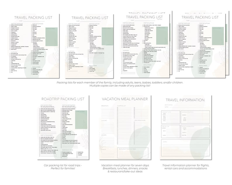 2025 Ultimate Travel Packing List Planner - Printable and Interactive ...