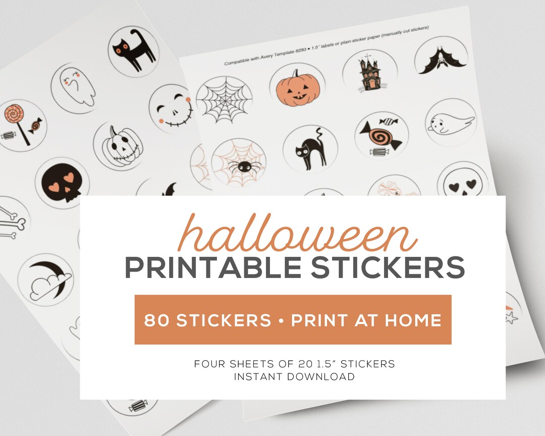 Printable Halloween Stickers for Kids | Print at Home Stickers ...