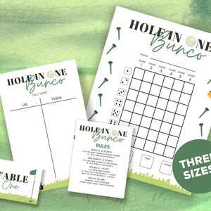 Printable Bunco Game: Hole in One Golf Theme - Scorecards, Tally Sheets ...