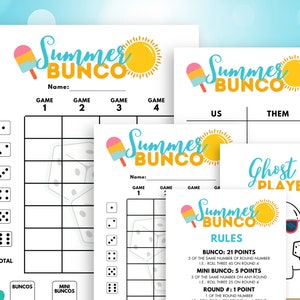 Summer Bunco Score Cards & Rules: Beach Theme (digital Download) - Etsy