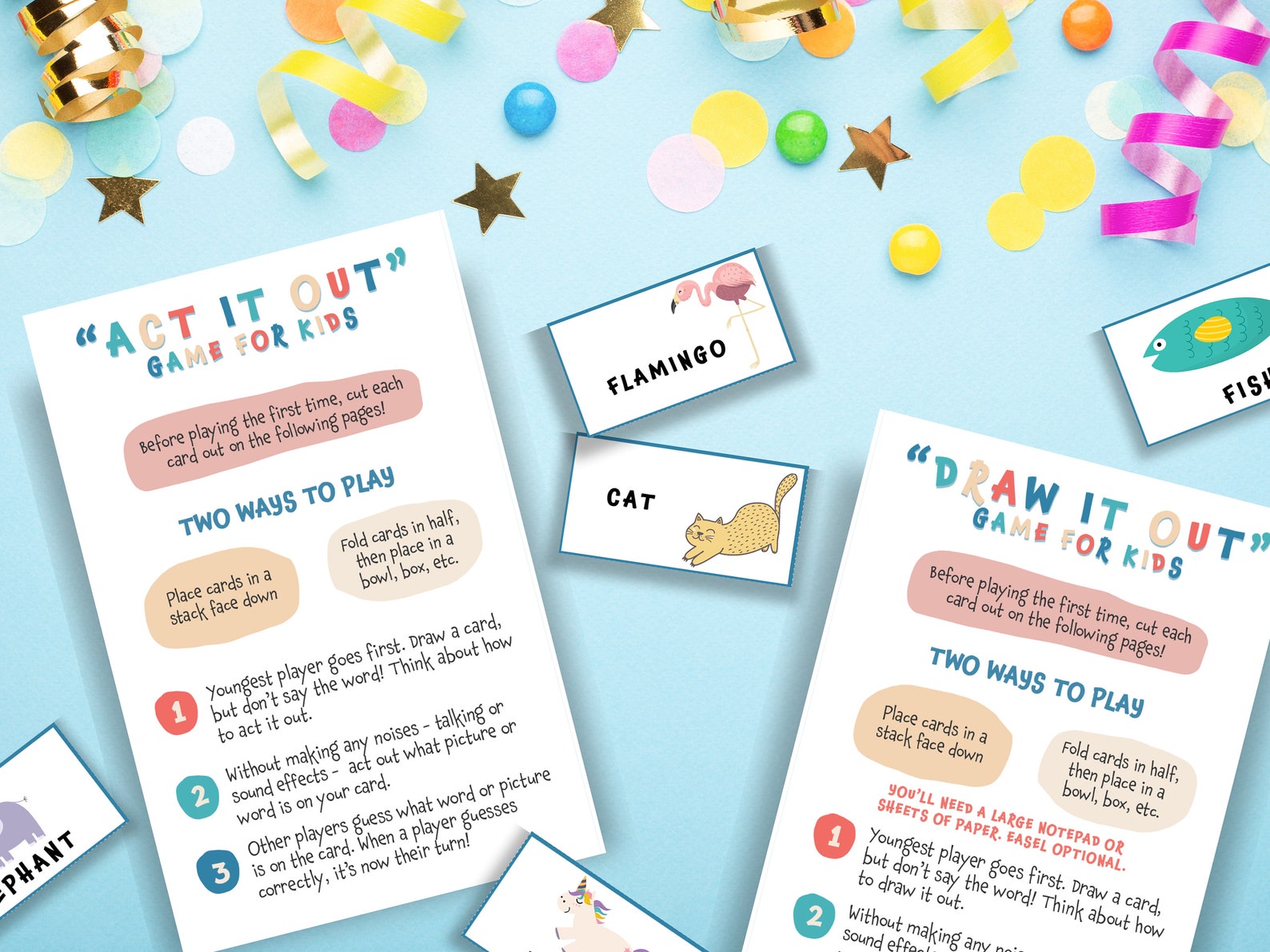 Draw It Out, Act It Out: Printable Animal-themed Charades and ...