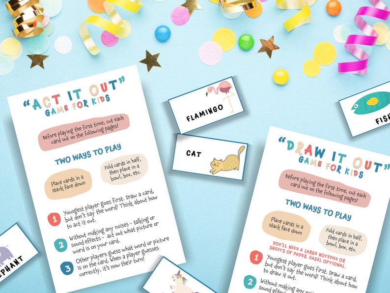 Draw It Out, Act It Out: Printable Animal-themed Charades and ...