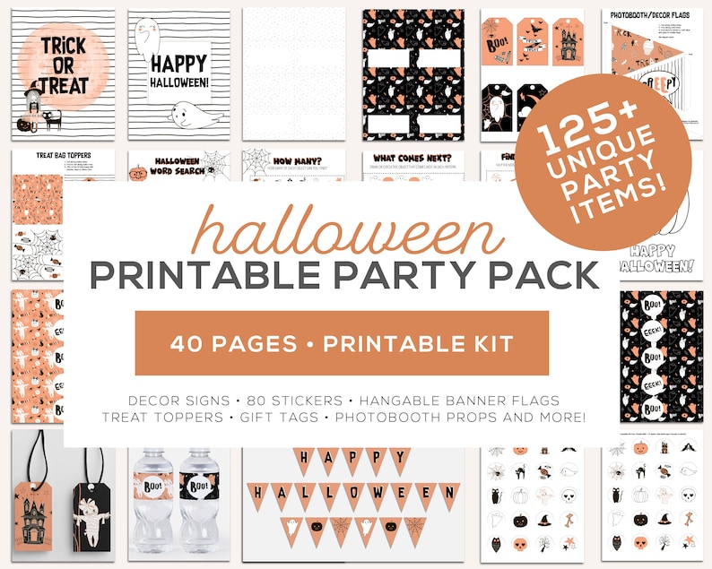 Ultimate Halloween Party Printable Decor Bundle Banners, Signs, Table ...
