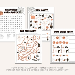 Kids Halloween Activity Pack Printable Kit With Word Search - Etsy