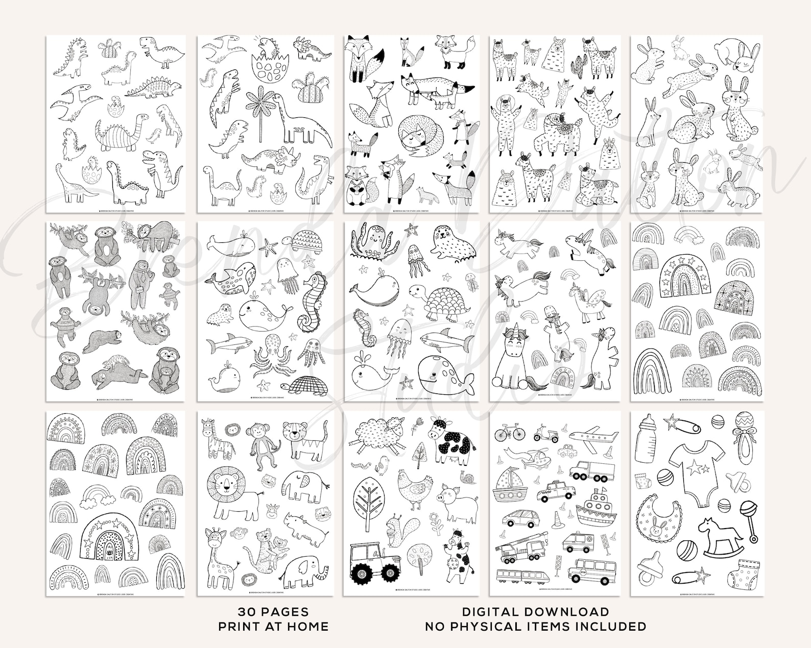 Kids Coloring Sticker Mega Pack: 550+ Printable Stickers (digital ...