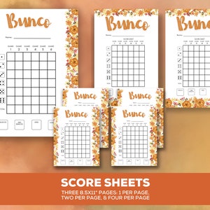 Autumn Bunco Score Cards & Rules: Pumpkin Fall Theme (PDF) - Etsy