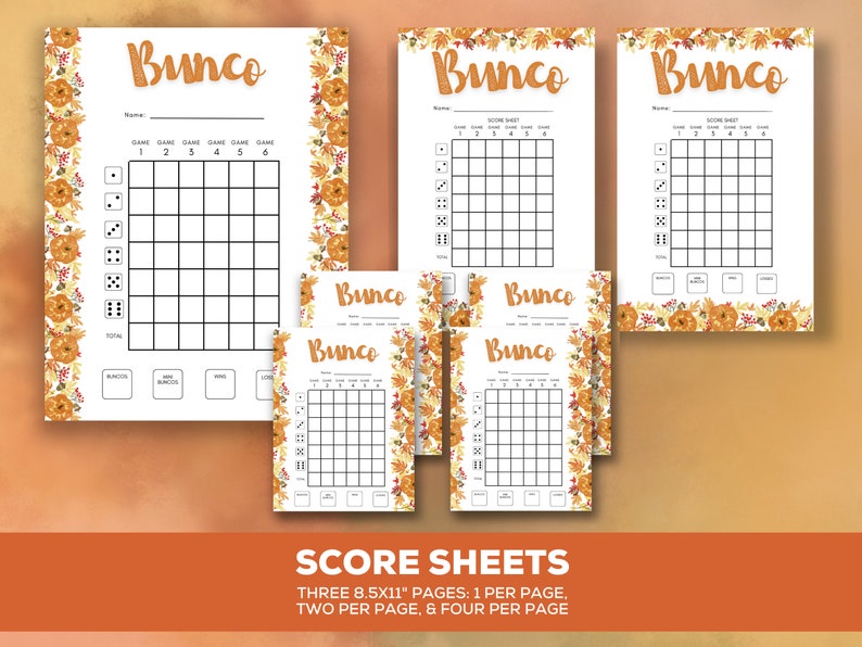 Autumn Bunco Score Cards & Rules: Pumpkin Fall Theme (PDF) - Etsy