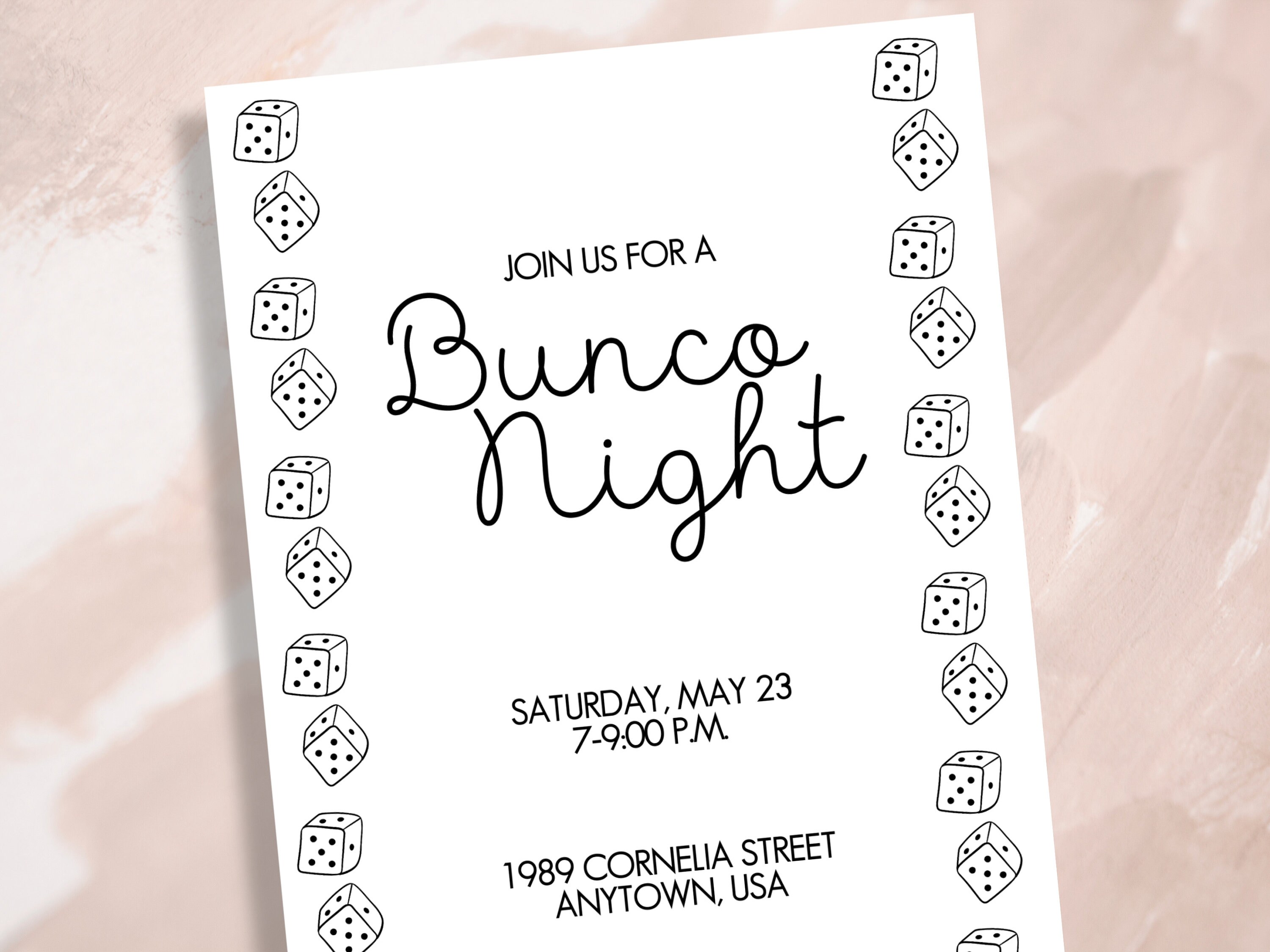 Custom Bunco Night Invitation: Dice Game, Girls' Night (printable) - Etsy