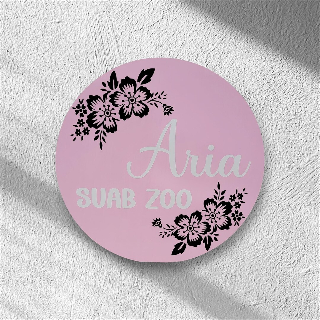 Personalized Baby Name Sign: Floral Wood Round Nursery Decor - Etsy