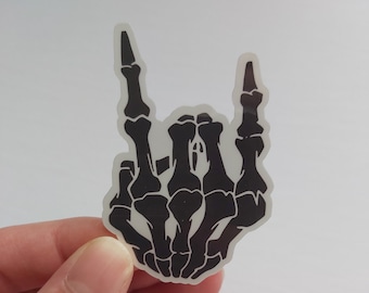 Rock on Horns Skeleton Hand Sticker Graphic Auto Wall - Etsy