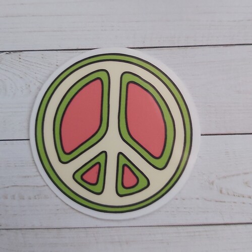 Retro Peace Sign Sticker Peace Sign Stickers 70s Retro - Etsy