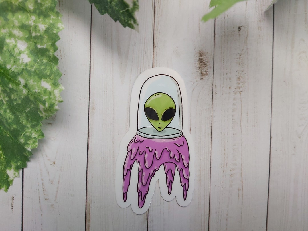 Alien Head Sticker Moon Sticker Space Sticker Unique Stickers Cool ...