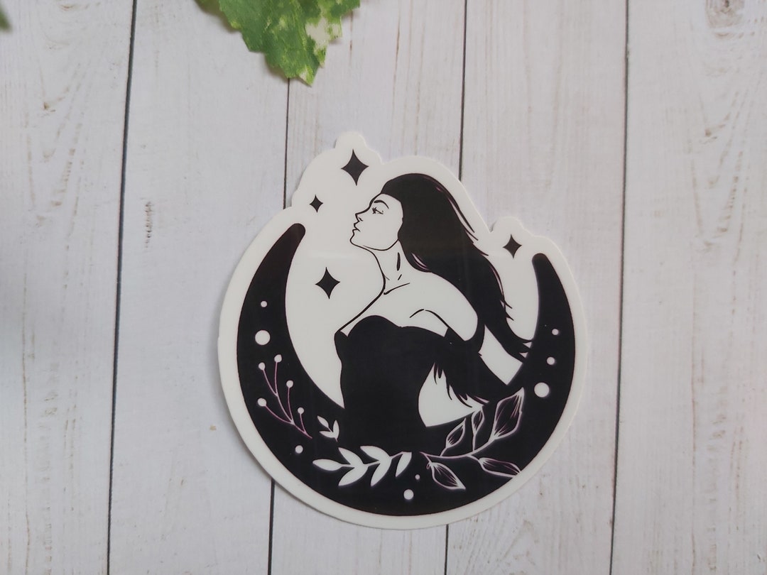 Mond Mädchen Sticker Mond Mond Sticker Blumen Sticker Sonne und Mond ...
