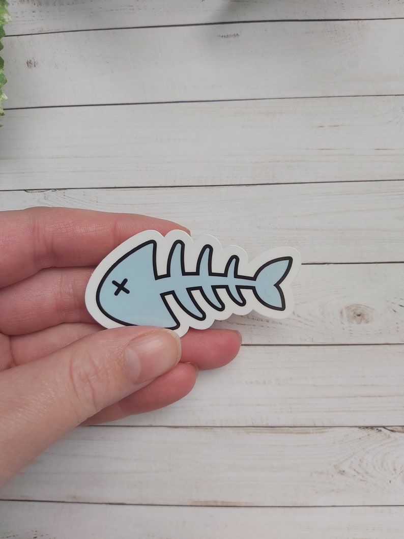 Fish Bone Sticker Fish Skeleton Sticker Fisherman Sticker - Etsy