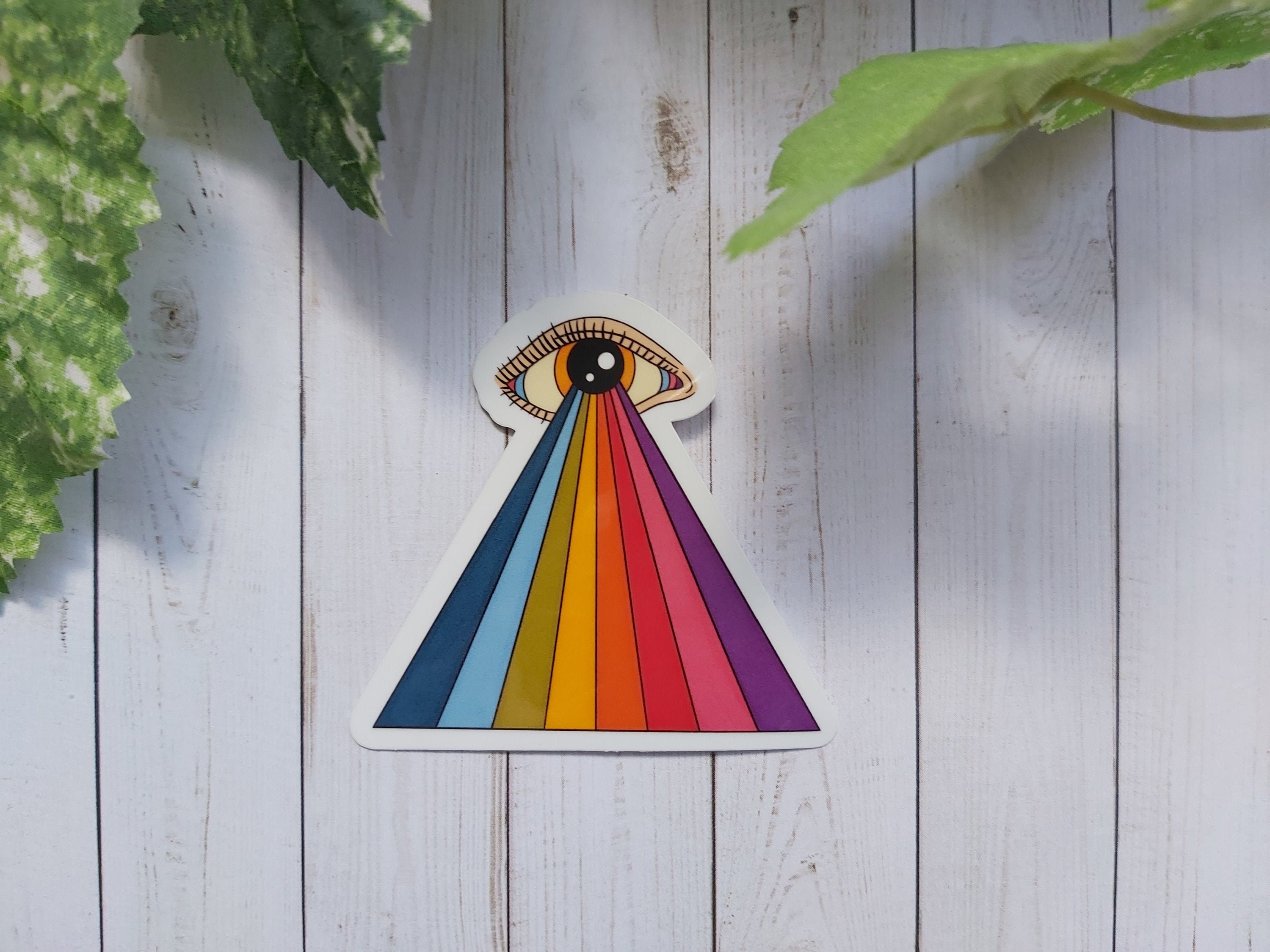 Retro Eye Rainbow Sticker Vsco Sticker Retro Sticker | Etsy