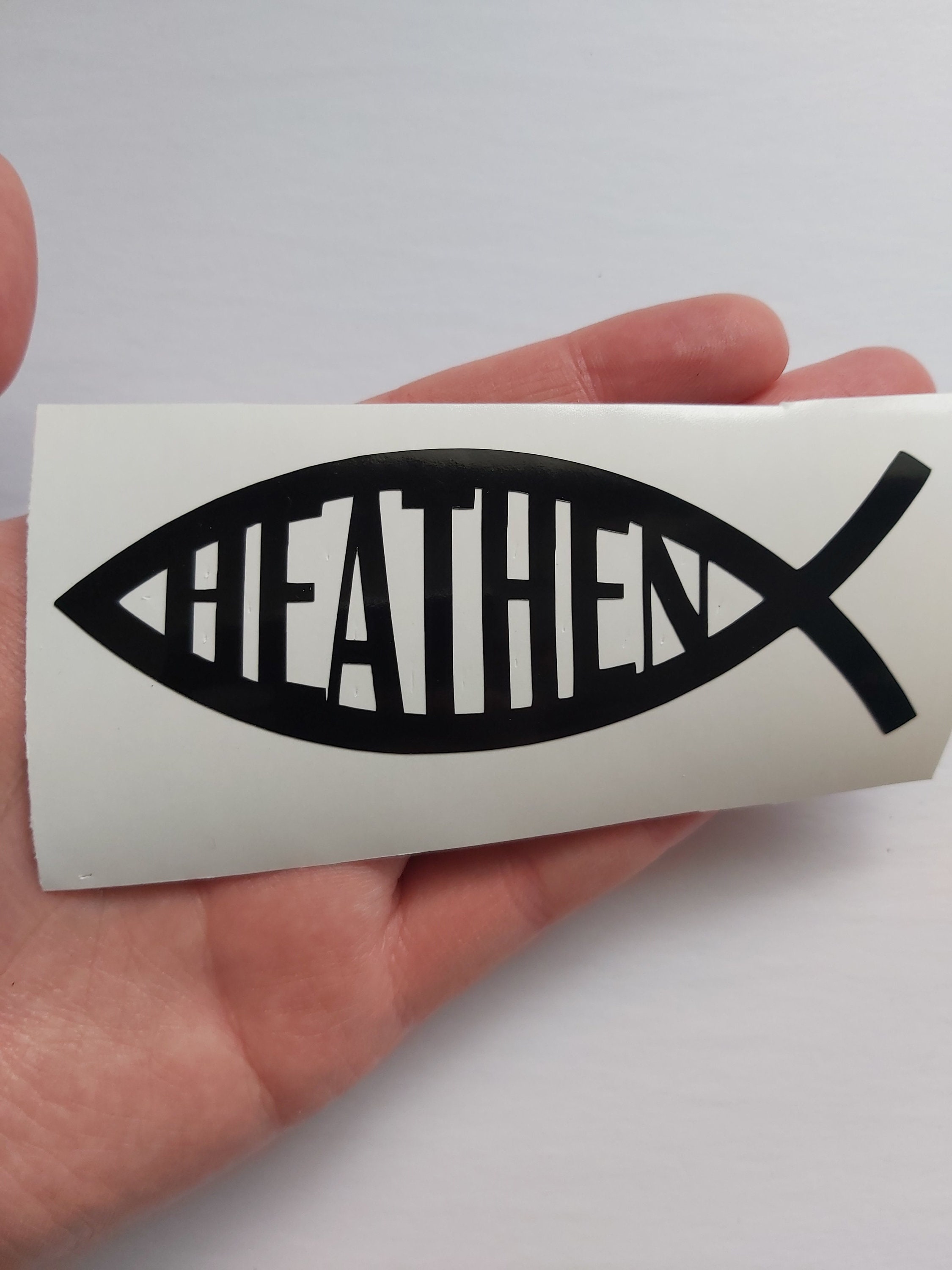 Heathen Fish Decal Heathen Decal Fish Decal Car Decal - Etsy