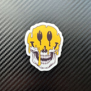 Skeleton Sticker | Retro Smiley Face Sticker | Vinyl Sticker | Laptop ...