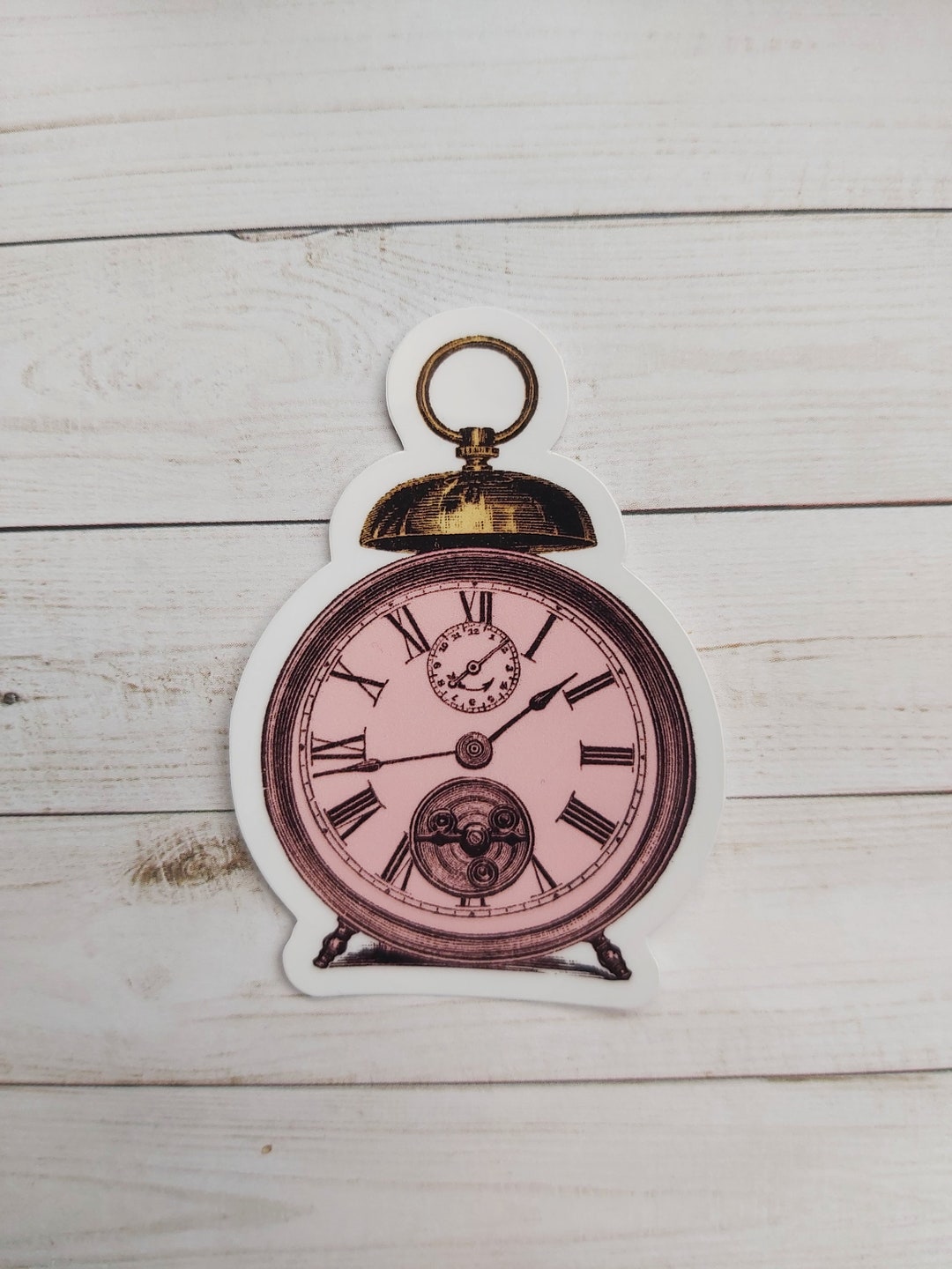 Alarm Clock Sticker, Vinyl Sticker, Vintage Style Clock Sticker ...