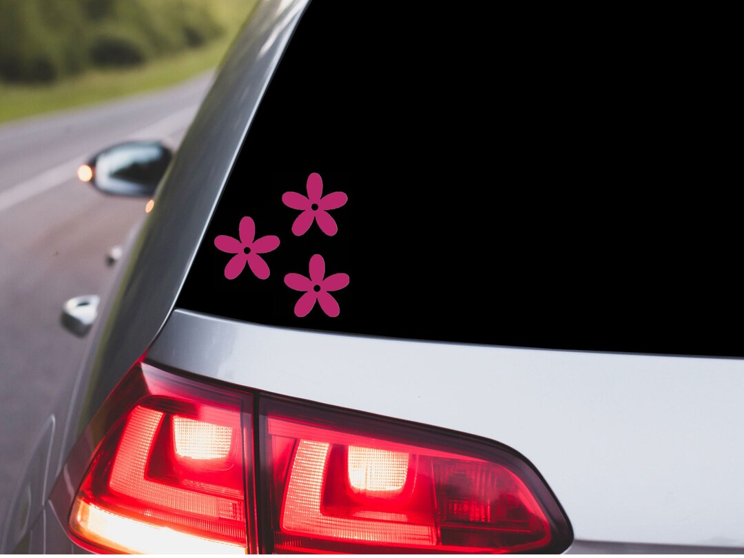 Retro Flowers Vinyl Decal | Car Decal | Window Decal | Window Sticker ...