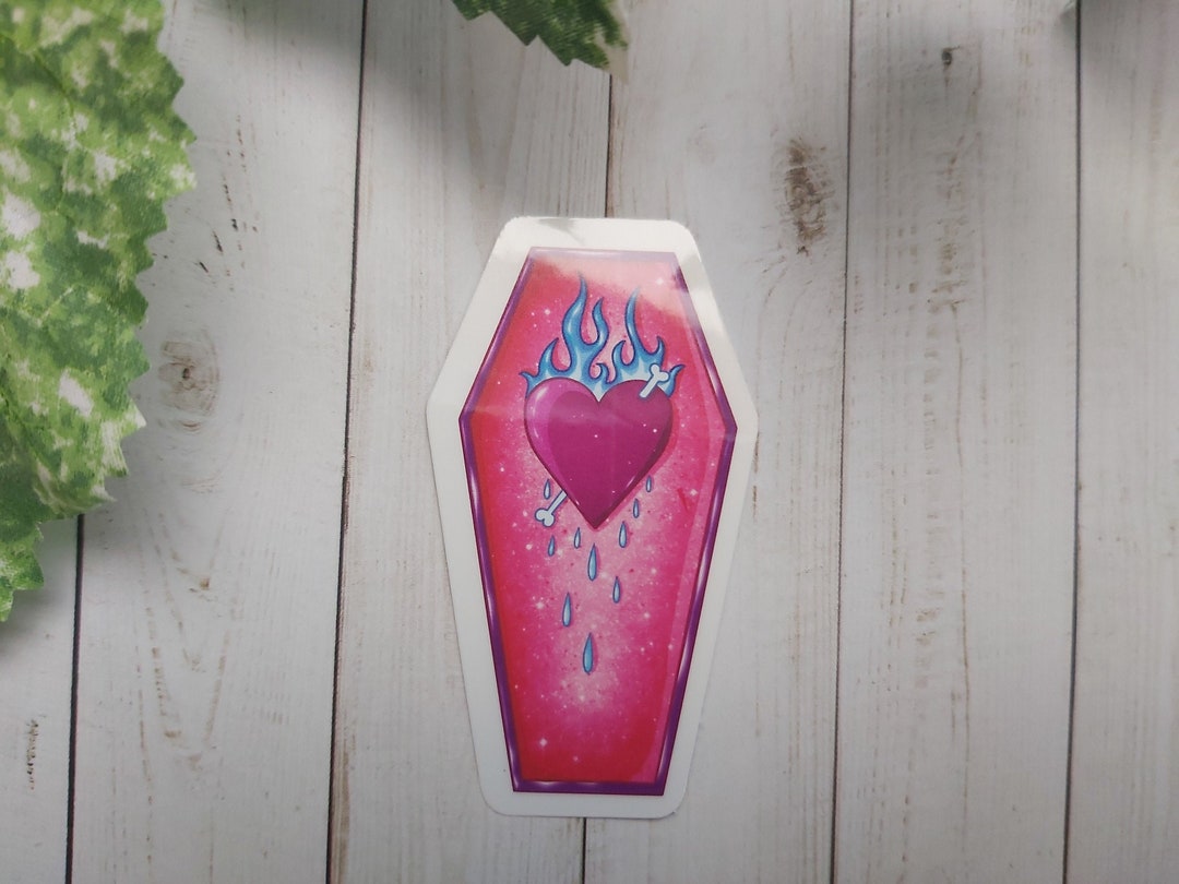 Heart Coffin Sticker Creepy Sticker Halloween Sticker Valentines ...