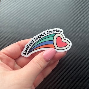 Emotional Support Coworker Sticker | Laptop Sticker | Vinyl Sticker ...