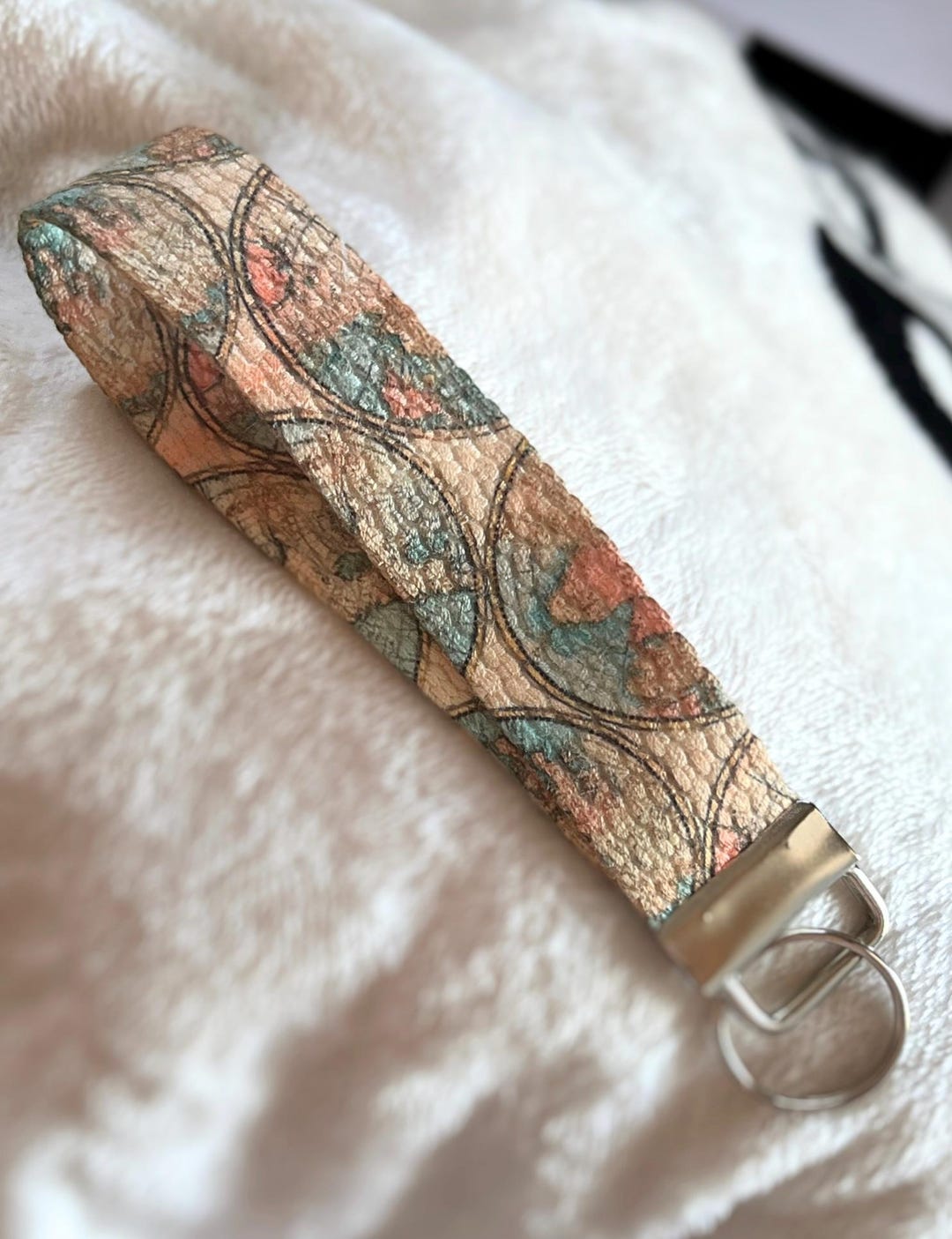 Woven Wristlet Keychain Strap: Map Fabric Key Fob Chain for Travel Gift ...