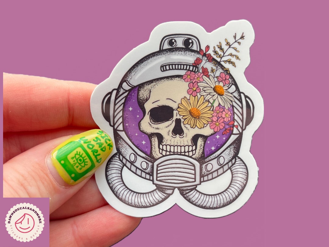 Skeleton Sticker Astronaut Skull Sticker Laptop Stickers Vinyl Stickers ...