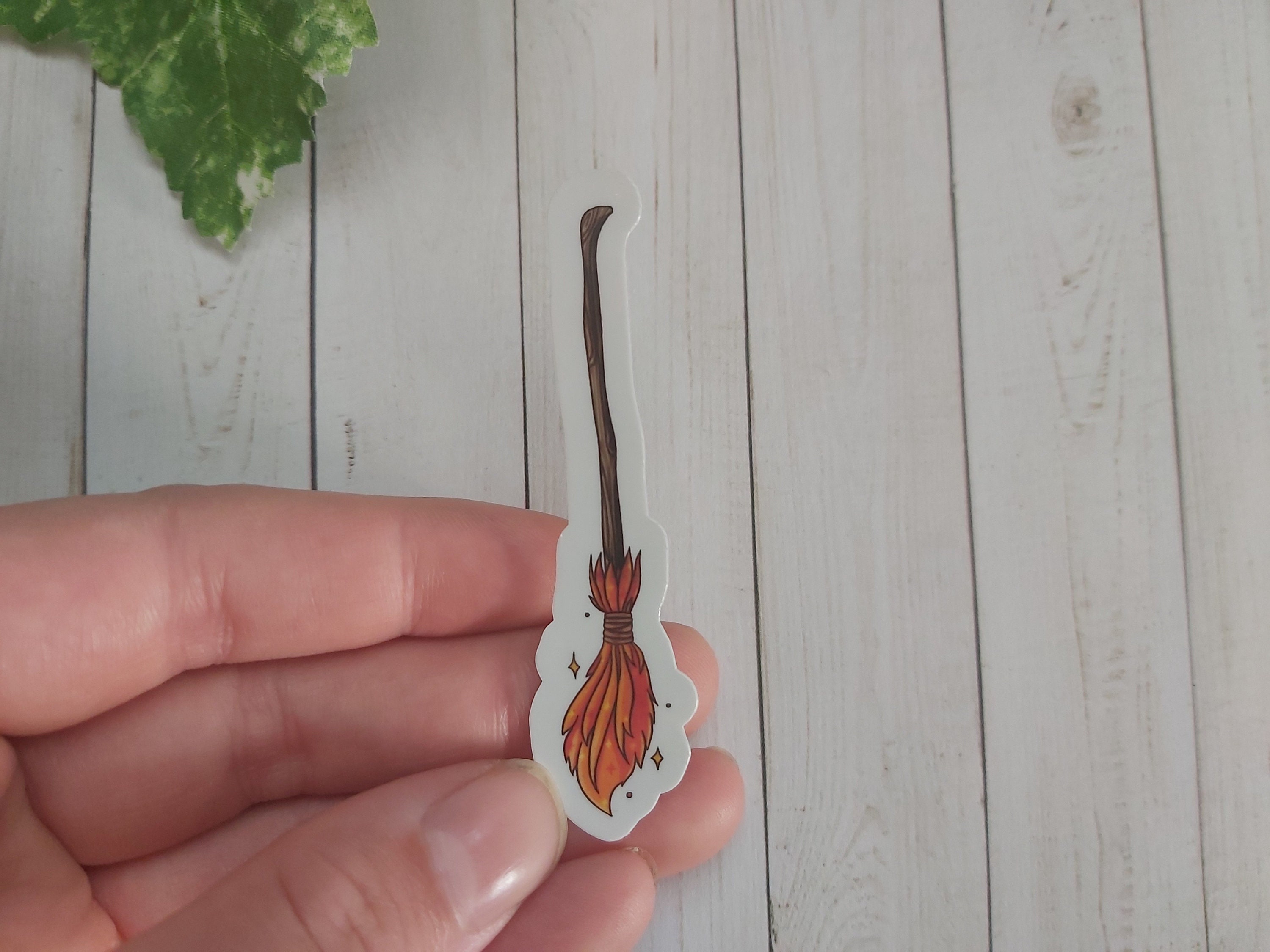 Witches broom sticker broom stick fall sticker autumn | Etsy