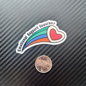 Emotional Support Coworker Sticker | Laptop Sticker | Vinyl Sticker ...