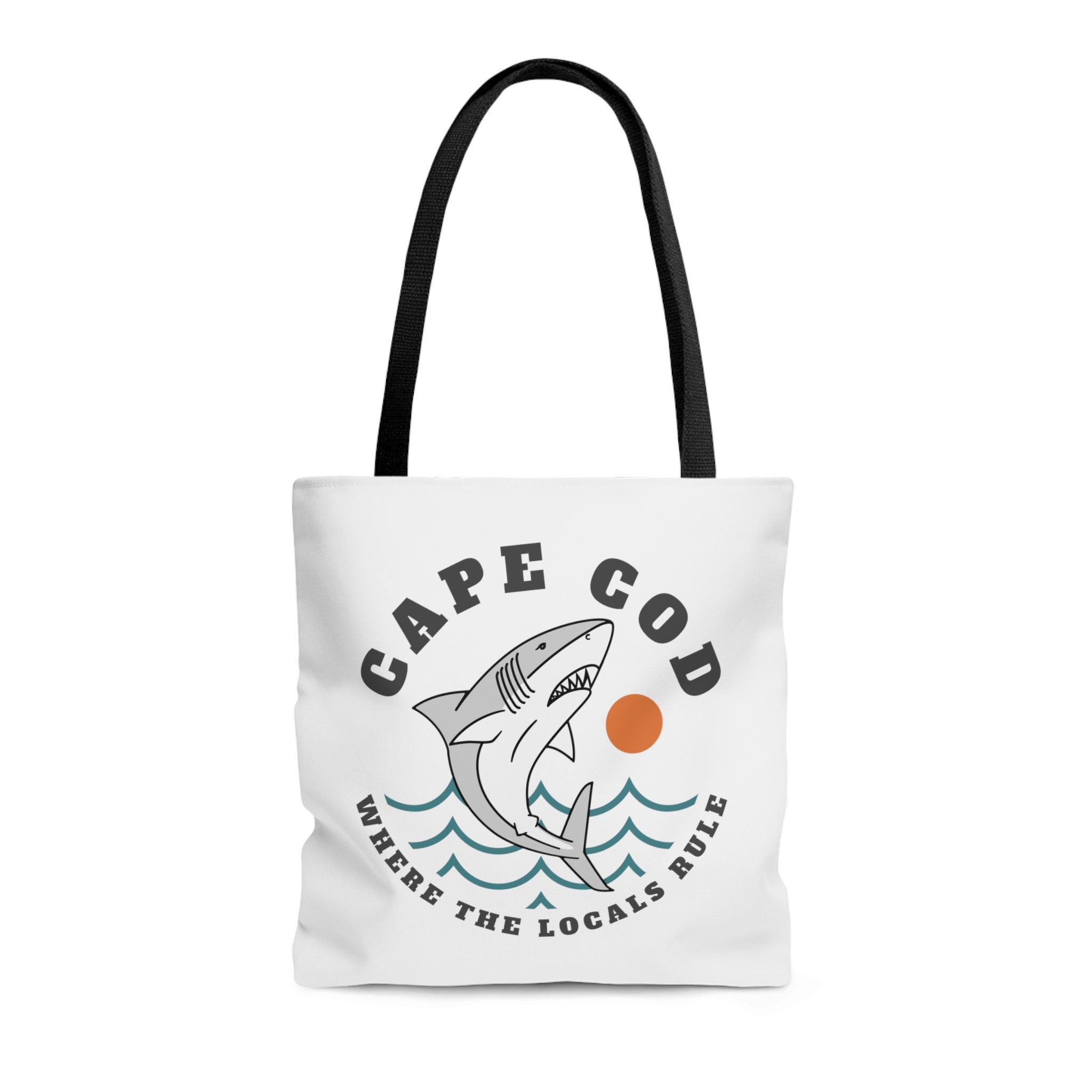 Cape Cod Where the Locals Rule Tote Bag, Cape Cod Tote Bag, Shark Tote ...
