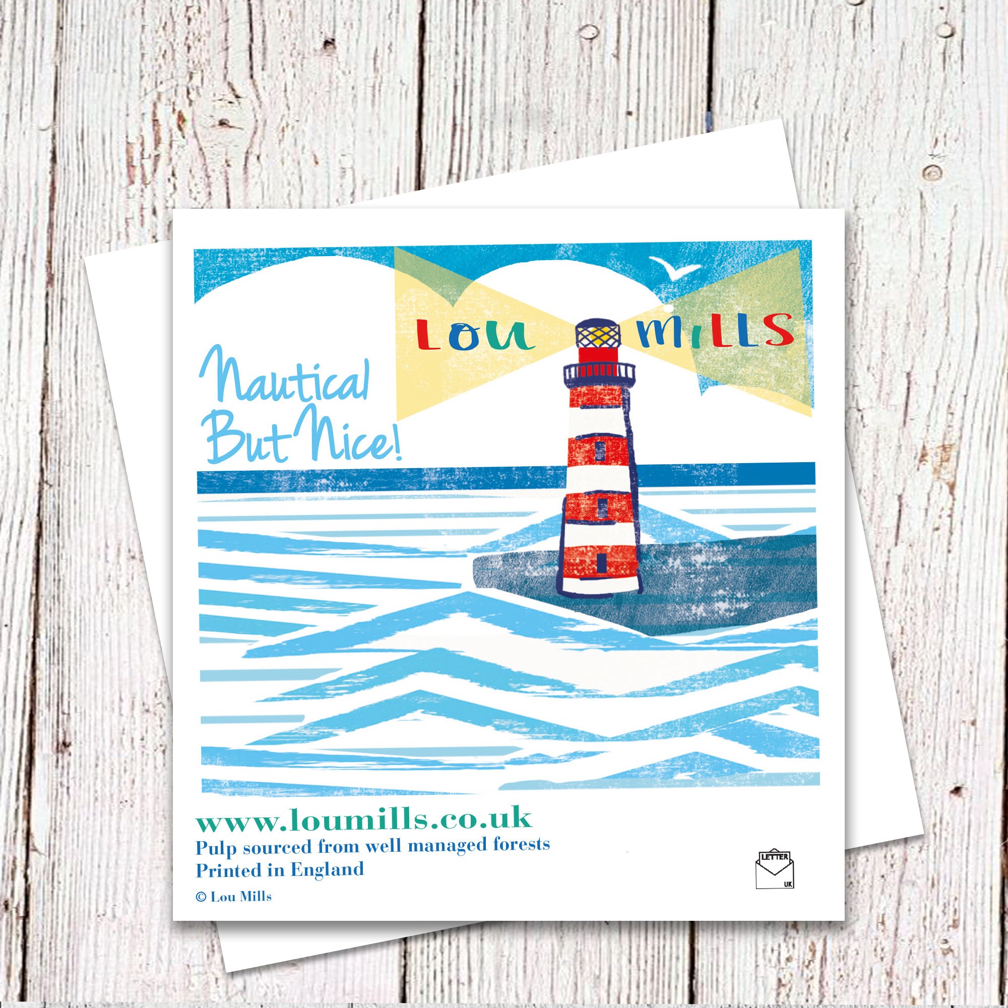 Nautical Card Sea Dog Seagulls Beach Huts Coastal - Etsy