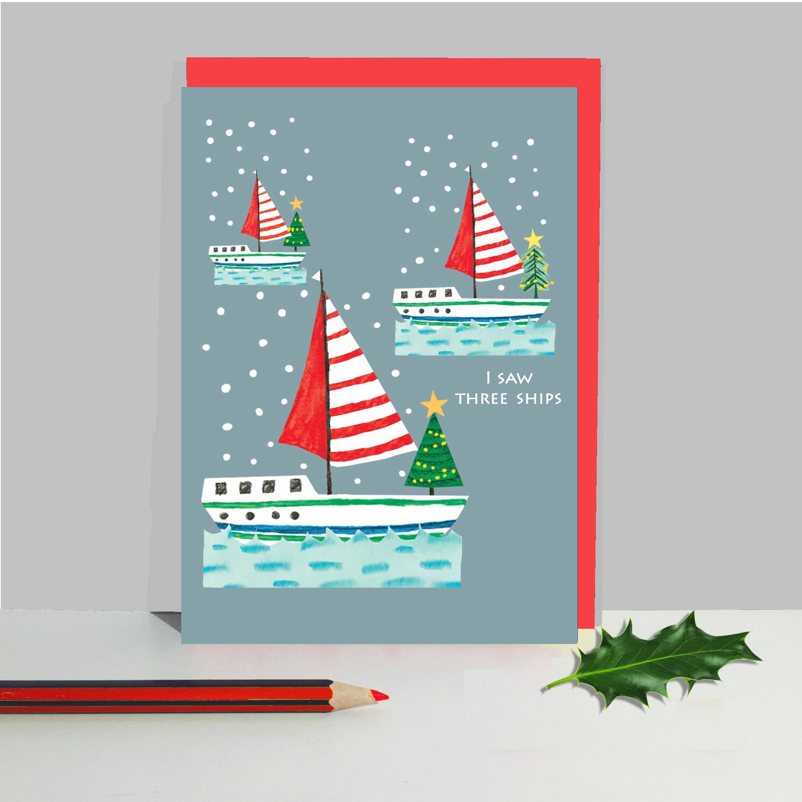 Nautical Christmas Card Pack, Six Christmas Cards, Nautical Christmas ...