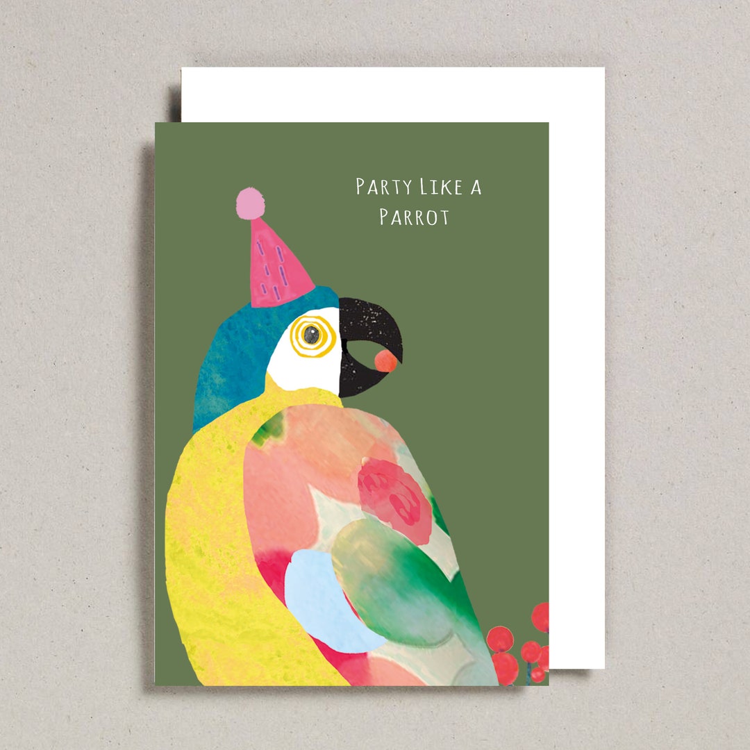 Party Like a Parrot Card, Birthday, Celebration, Humour - Etsy