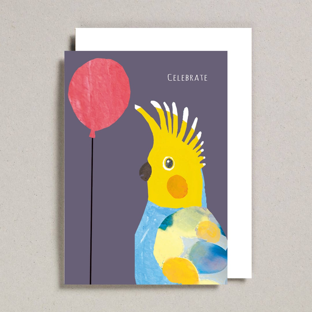 Celebrate Cockatoo Bird Card, Birthday, Celebration, Humour - Etsy