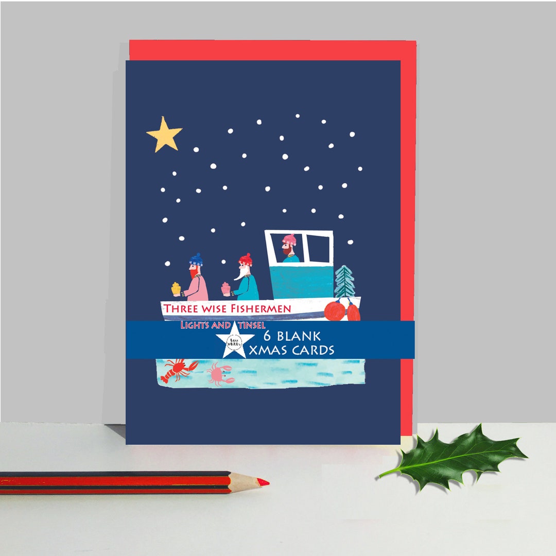 Nautical Christmas Card Pack, Six Christmas Cards, Nautical Christmas ...