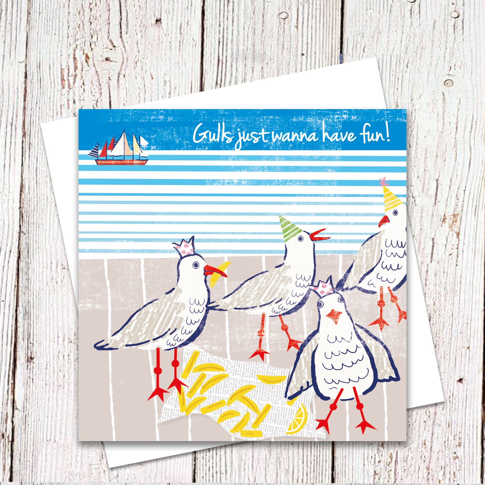 Gulls Just Wanna Have Fun Card Nautical Card Humour Card - Etsy