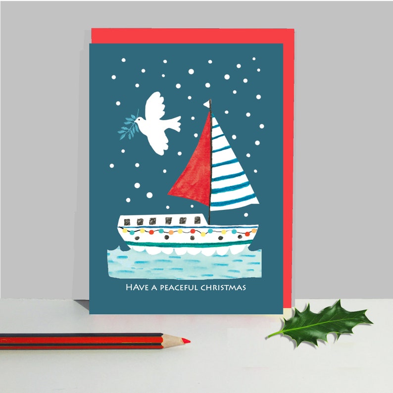 Nautical Christmas Card Pack, Six Christmas Cards, Nautical Christmas ...