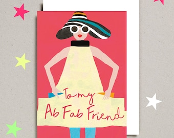 Ab Fab Birthday Card - Etsy