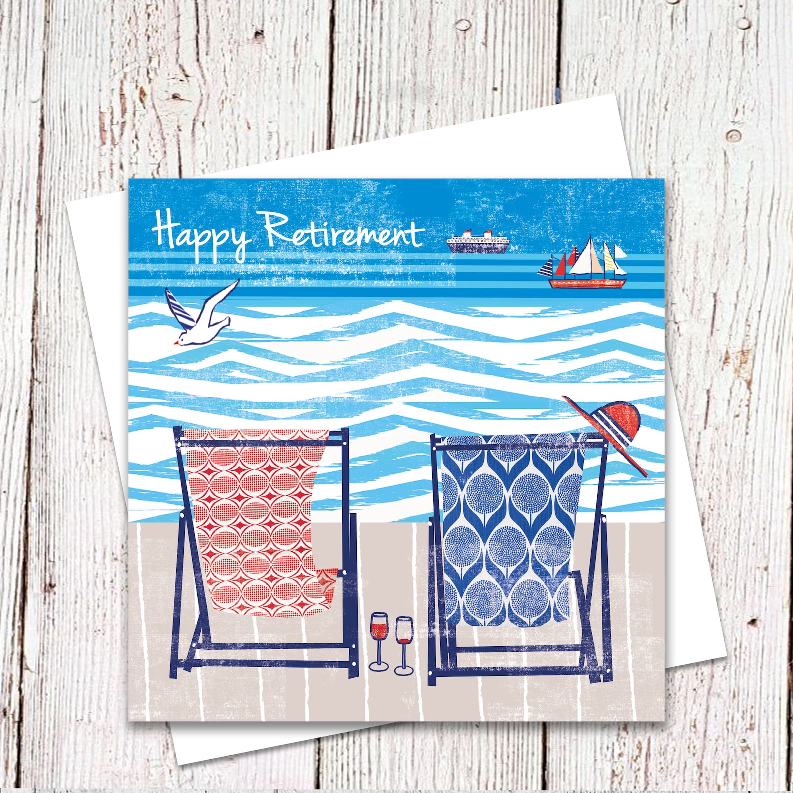 Happy Retirement Card Relaxing Retirement Deckchairs | Etsy