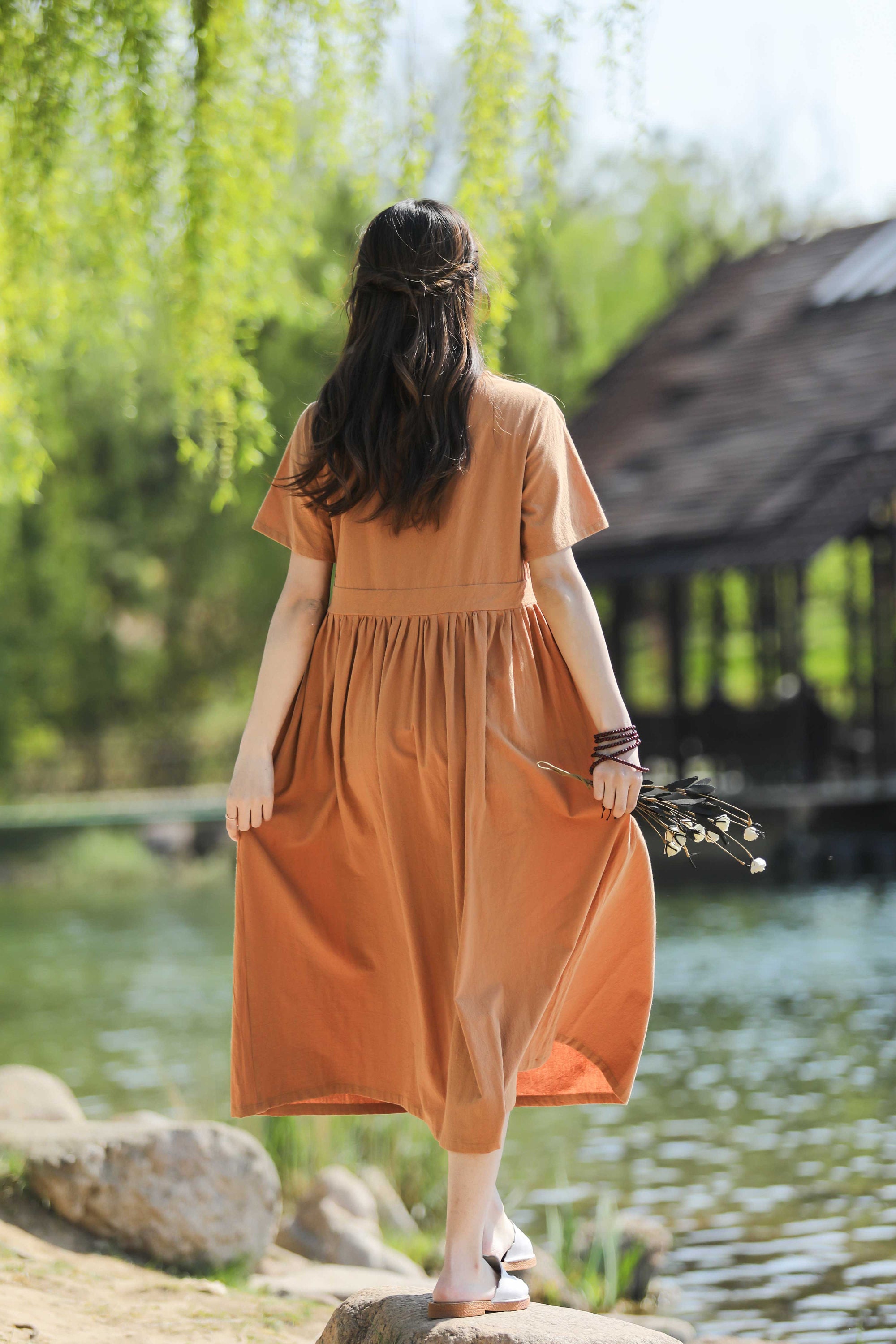 New Arrival Cosy Linen Summer Dress Soft Cotton Linen Maxi | Etsy