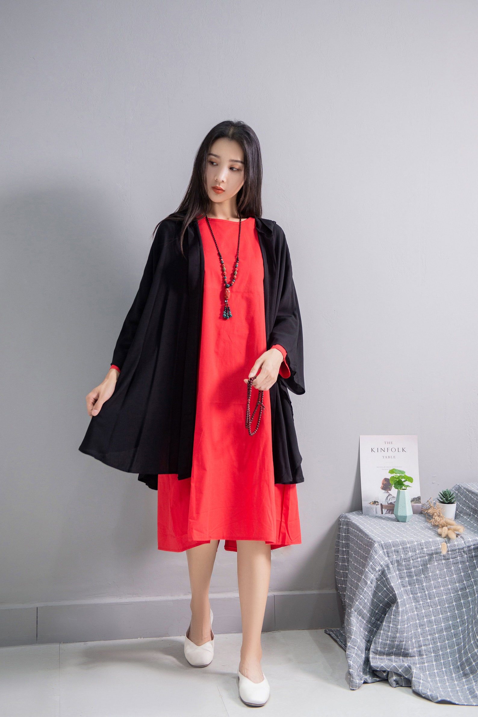 Loose Cotton Linen Hooded Cloak Batwing Sleeves Linen Coat - Etsy