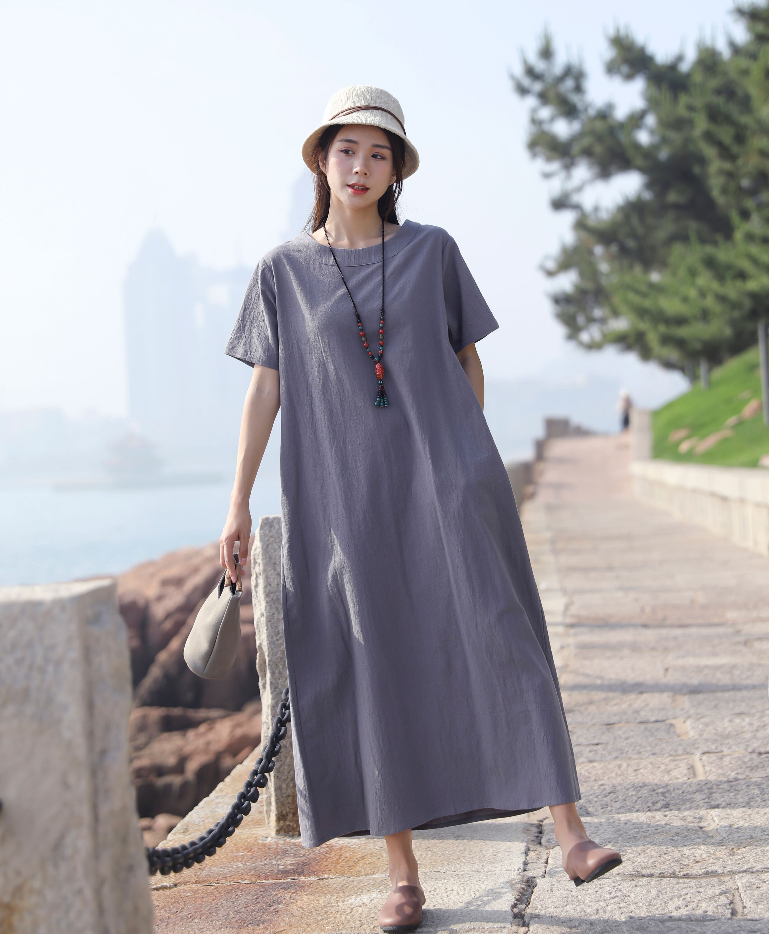 Summer Linen Robes Loose Linen Dress Cotton Linen Maxi Dress - Etsy