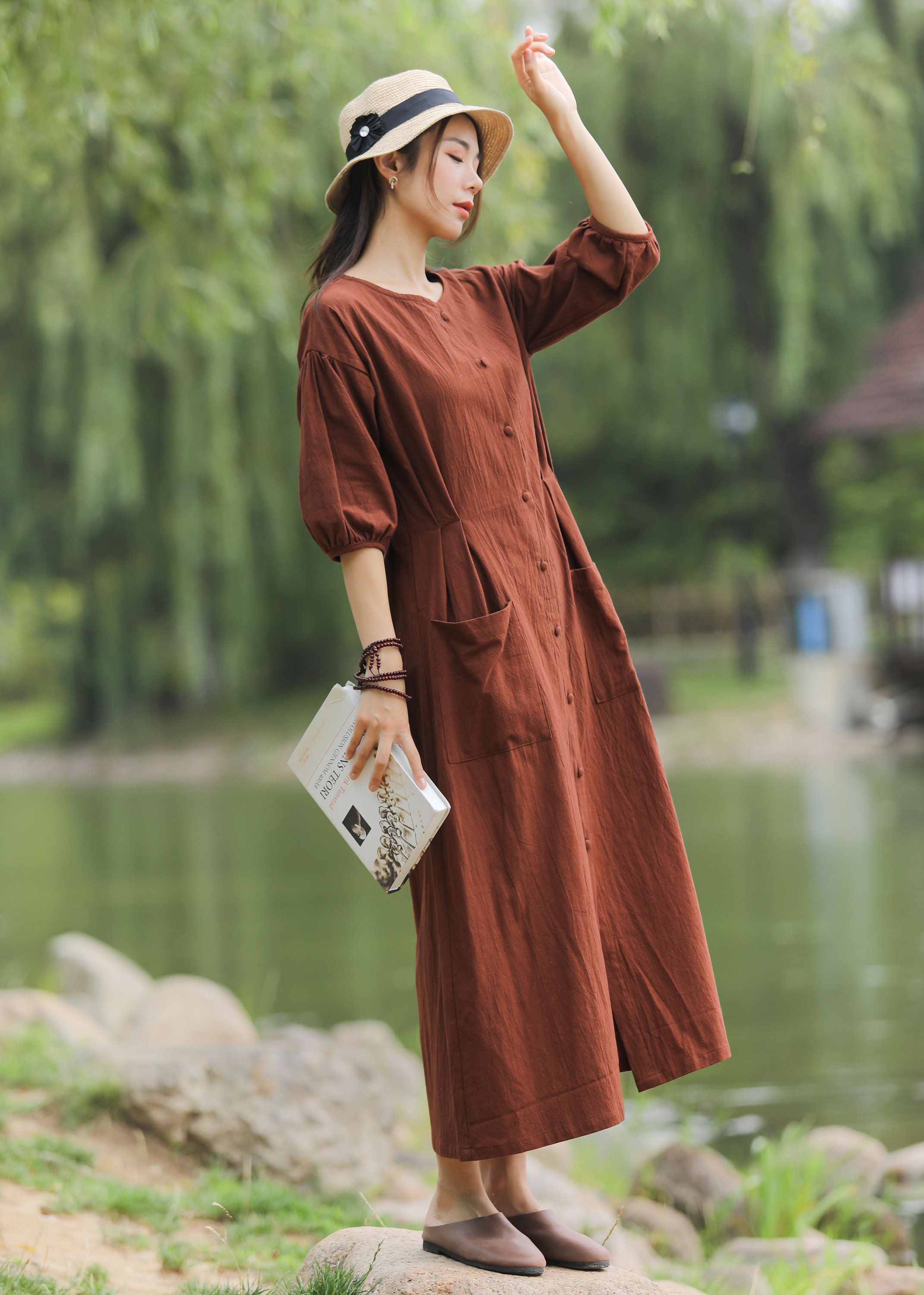 Retro Loose Linen Coat Cotton Linen Maxi Coat Plus Size - Etsy