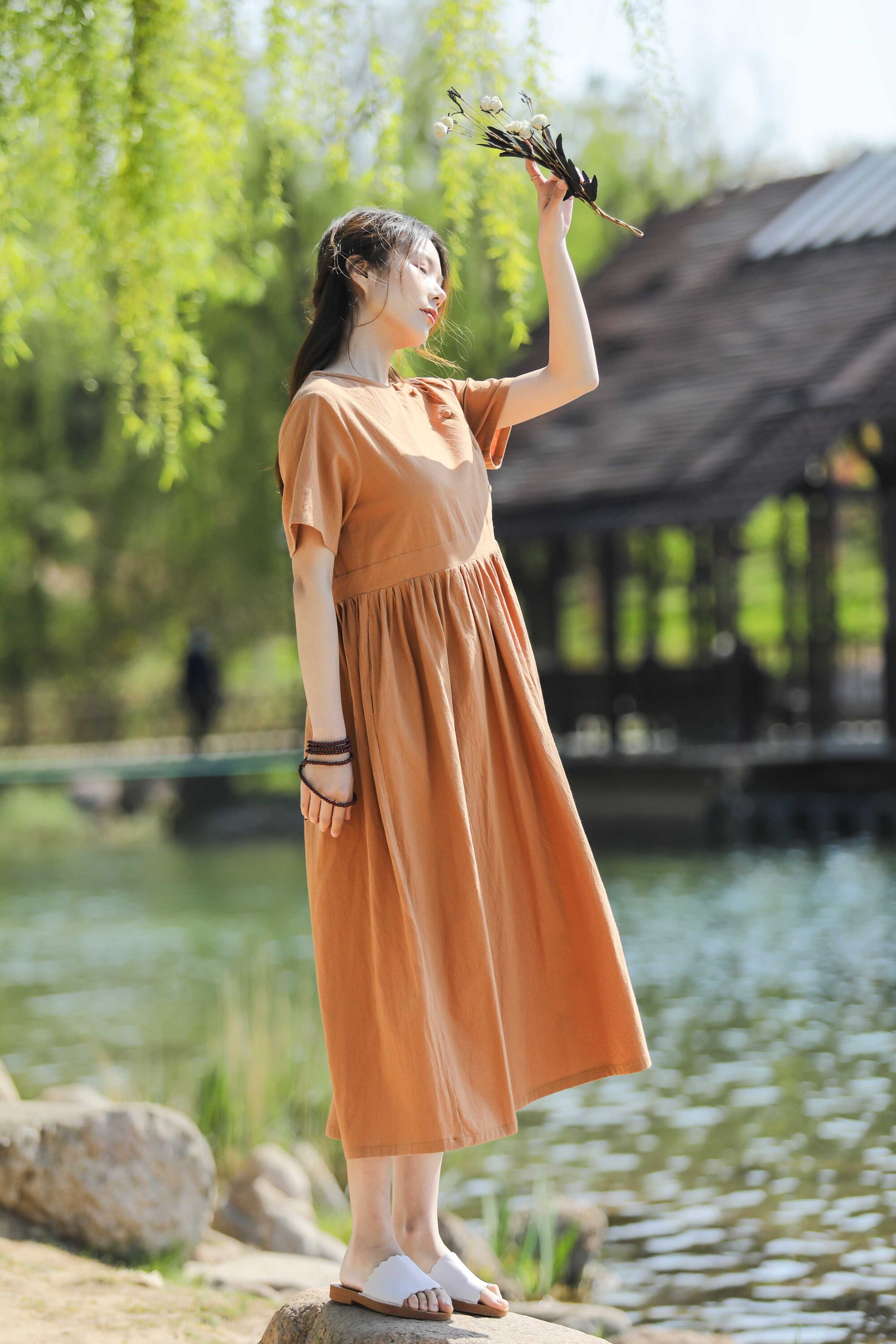 New Arrival Cosy Linen Summer Dress Soft Cotton Linen Maxi | Etsy