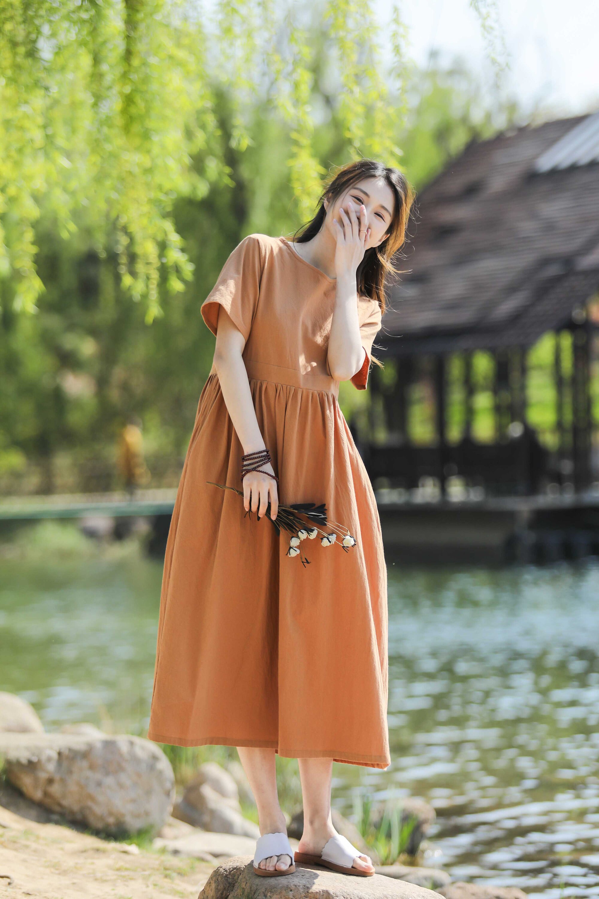 New Arrival Cosy Linen Summer Dress Soft Cotton Linen Maxi | Etsy