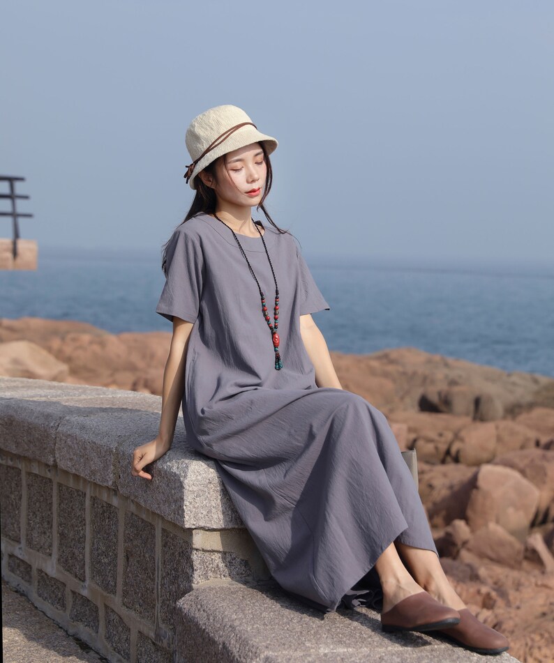 Summer Linen Robes Loose Linen Dress Cotton Linen Maxi Dress - Etsy