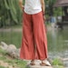 Retro Elastic Waist Loose Linen Pants Cotton Linen Casual Pants Plus ...