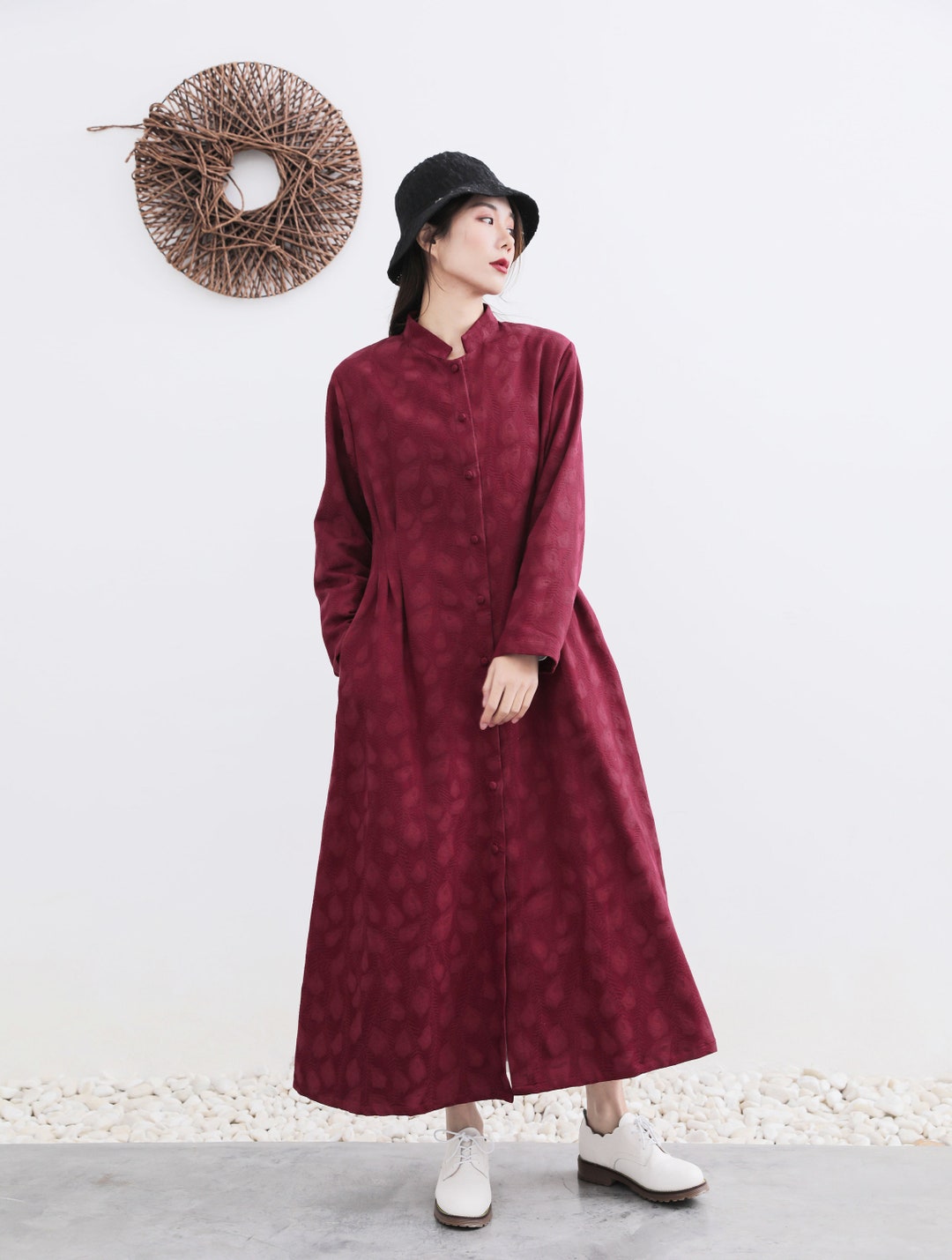 New Arrival Jacquard Winter Linen Coat Cotton Linen Windbreaker Linen ...